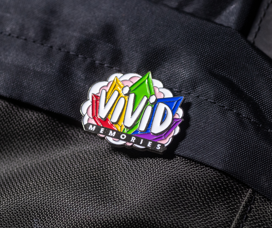 Vivid Memories Logo Enamel Pin – Floodgate Games